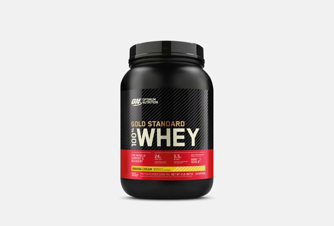 Optimum Nutrition Gold Standard 100% Whey Banana Cream Протеин 907 г