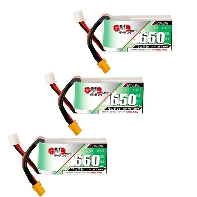 Литиевая батарея 1-10PCS Gaoneng GNB 650mAh 7.4V 2S 70C/140C with XT30U-F Plug HV Lipo Battery