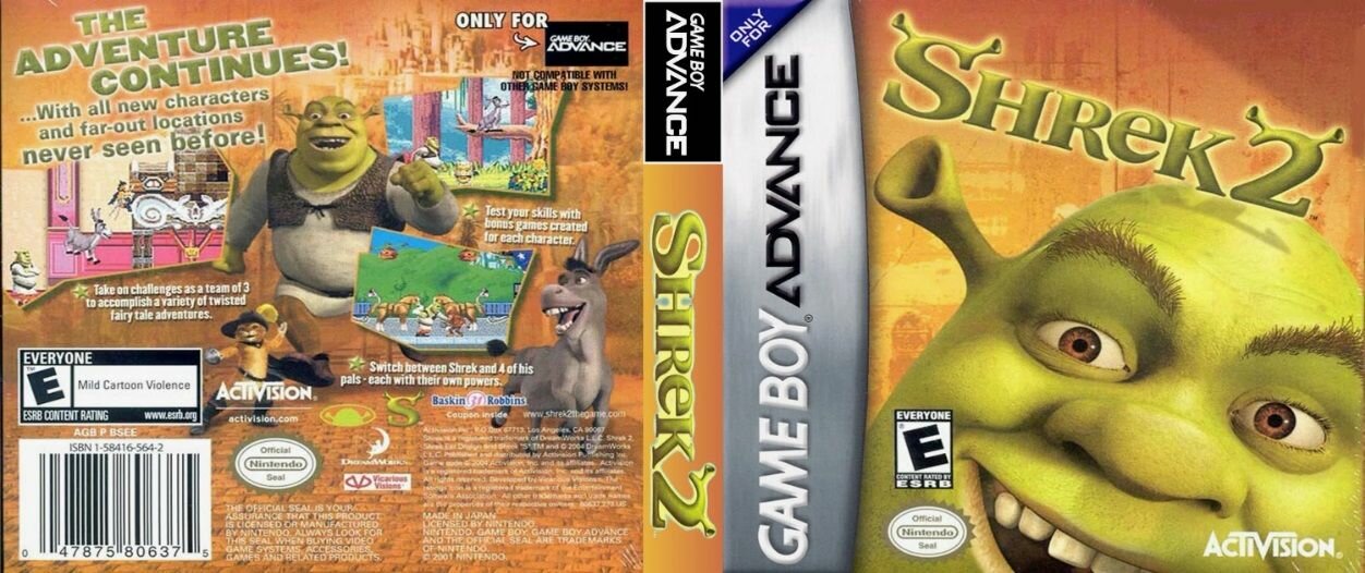 Shrek 2 (Шрек 2) GBA, рус. версия (Platinum) 64K-164