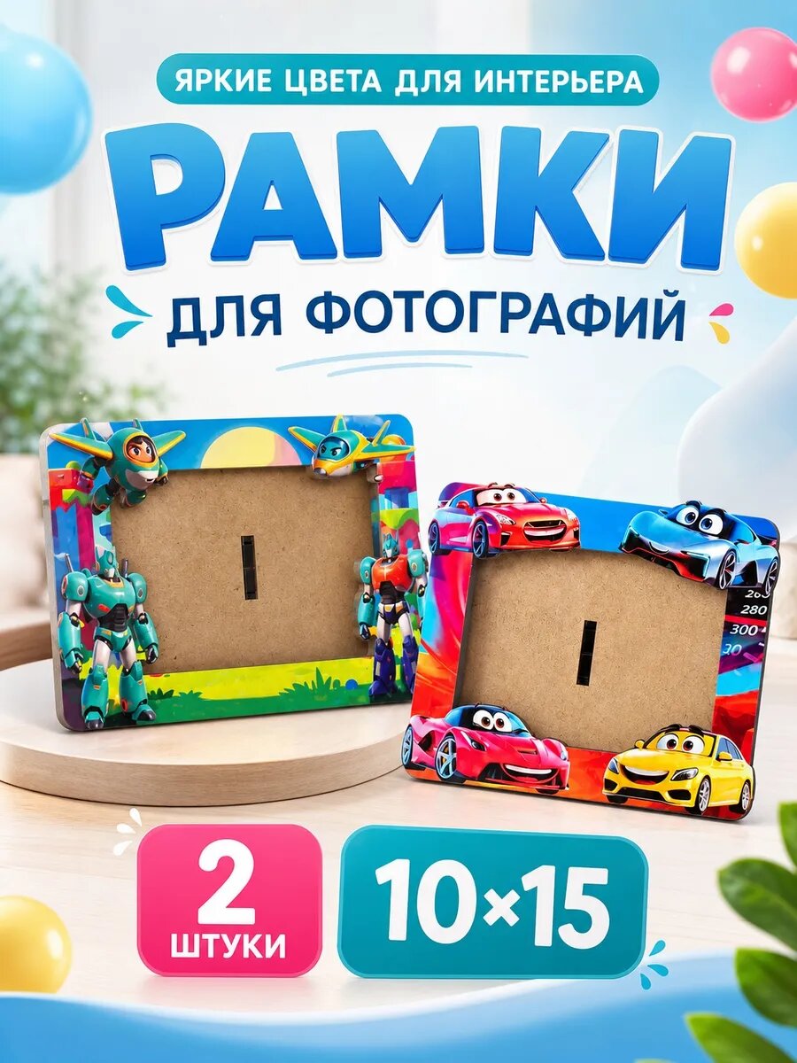 Рамки для фотографий 2 штуки . Яркие , красочные фоторамки, 10×15