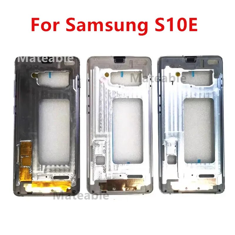 Средняя рамка S10E для Samsung Galaxy S10E G970, плата корпуса, лицевая панель ЖК-дисплея, сменные запасные части + боковые кнопки