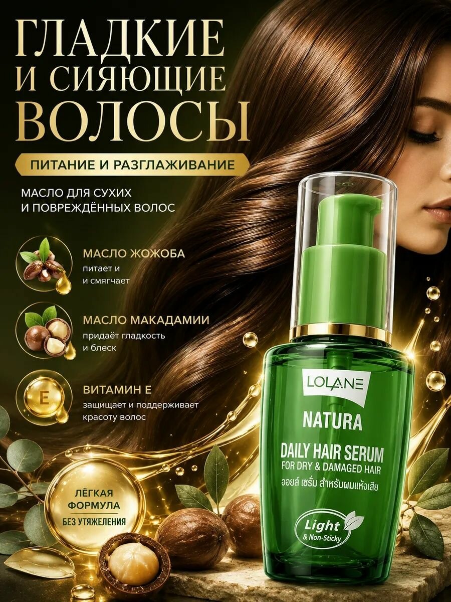 LOLANE Сыворотка масло для восстановления волос 50 мл.