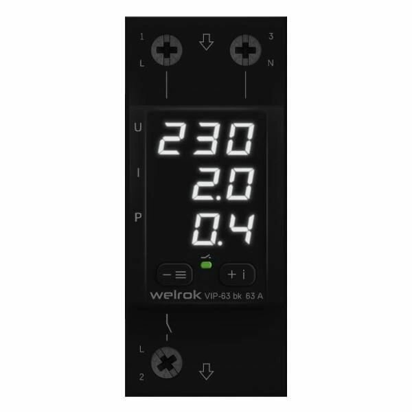 Реле напряжения Welrok VIP-63 bk