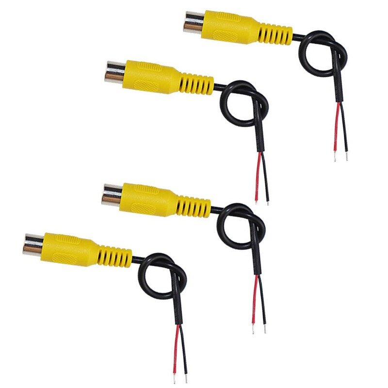 Переходник RCA/AV гнездо (мама) на оголенный провод, 24 AWG, 15 см, 4 шт, для ремонта аудио/видео кабеля