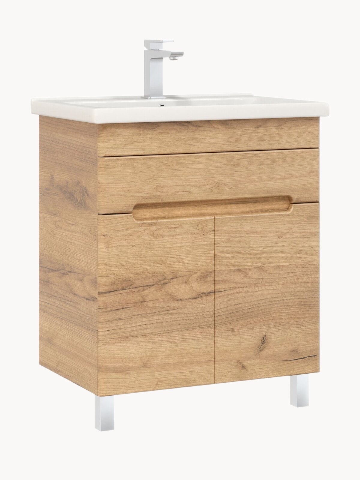 Тумба напольная SanStar Модена 70 с раковиной Миранда 70 (комплект) для ванной комнаты, Gold Craft