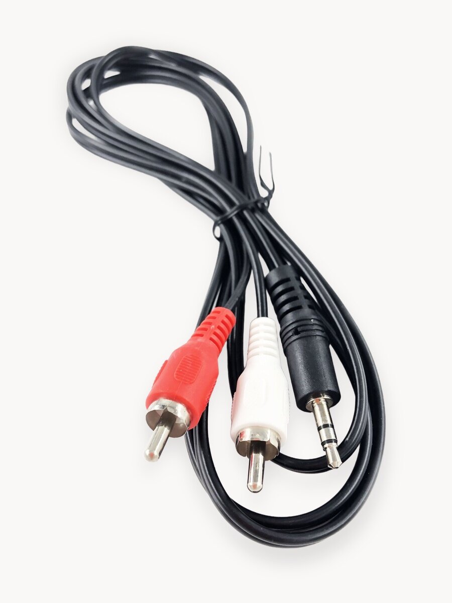Шнур 3.5мм "штекер" стерео - 2 x RCA "штекер" OD2.6x5.2мм (1.5 метра)