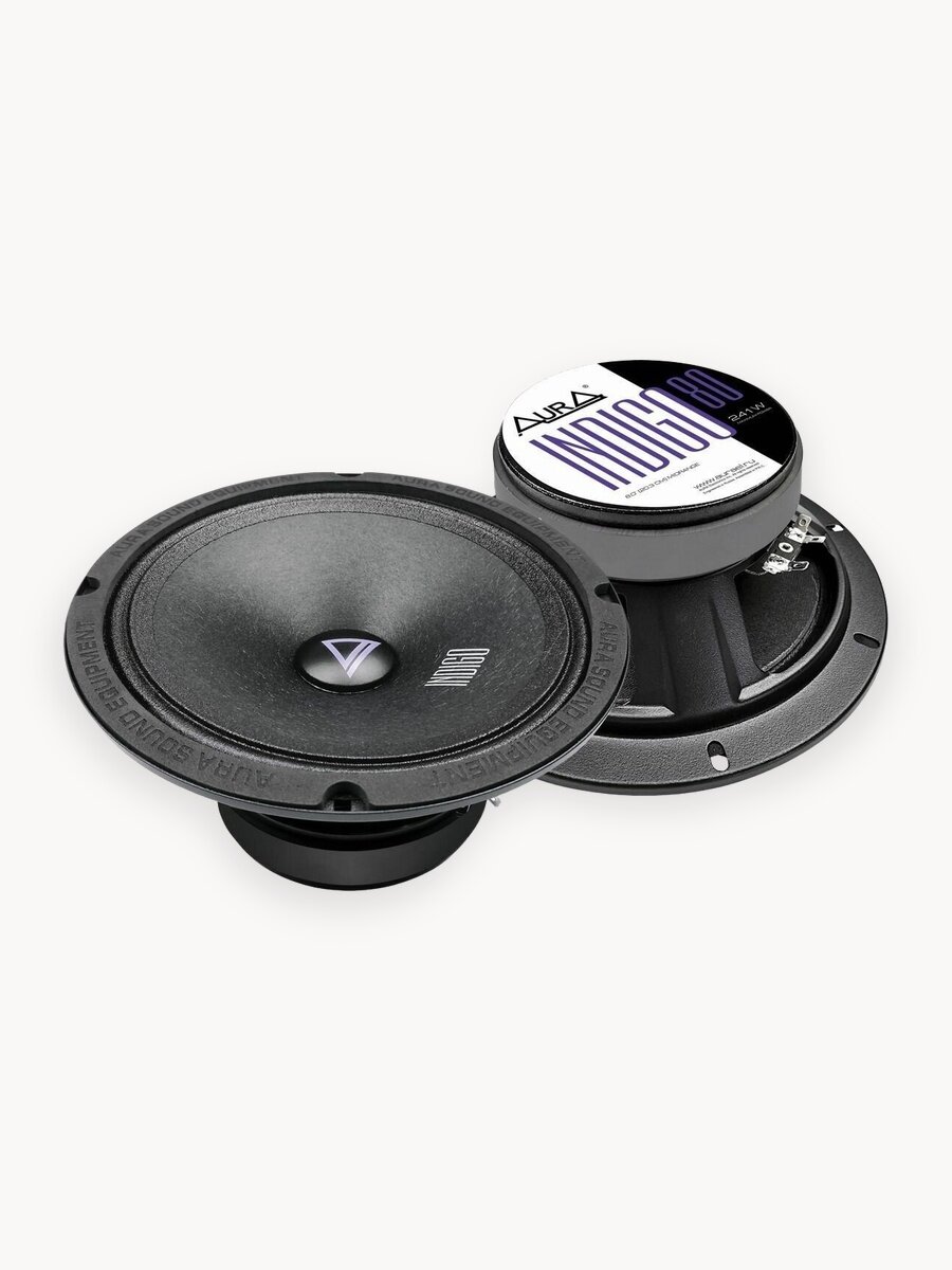 Колонки автомобильные эстрадная акустика AurA INDIGO-80/ диаметр 20 см, 241 Вт, 4 Ом