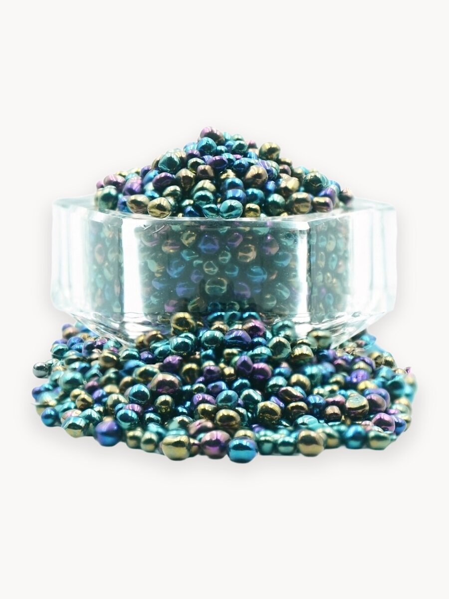 Радужные стеклянные камушки для творчества и рукоделия хамелеон, 100г EPOXYMASTER