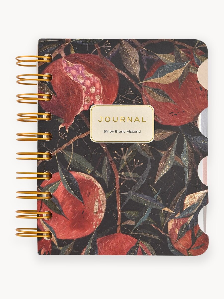Блокнот с разделителями Bruno Visconti "ART JOURNAL" на гребне/ женская записная книжка А6 "Гранат" арт.3-568/16