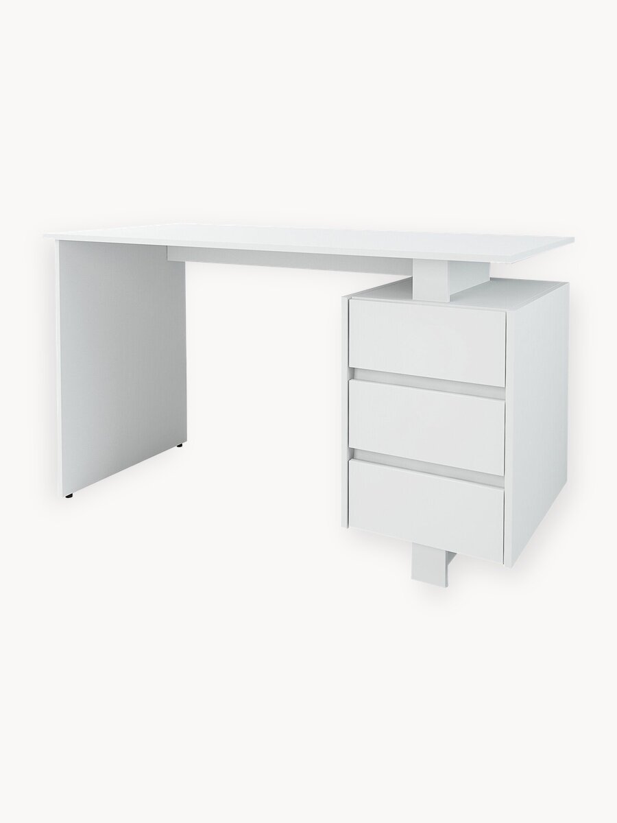 Письменный стол "Рио" ШхГхВ: 130х60x75 см, цвет: Белый, 3ящика.