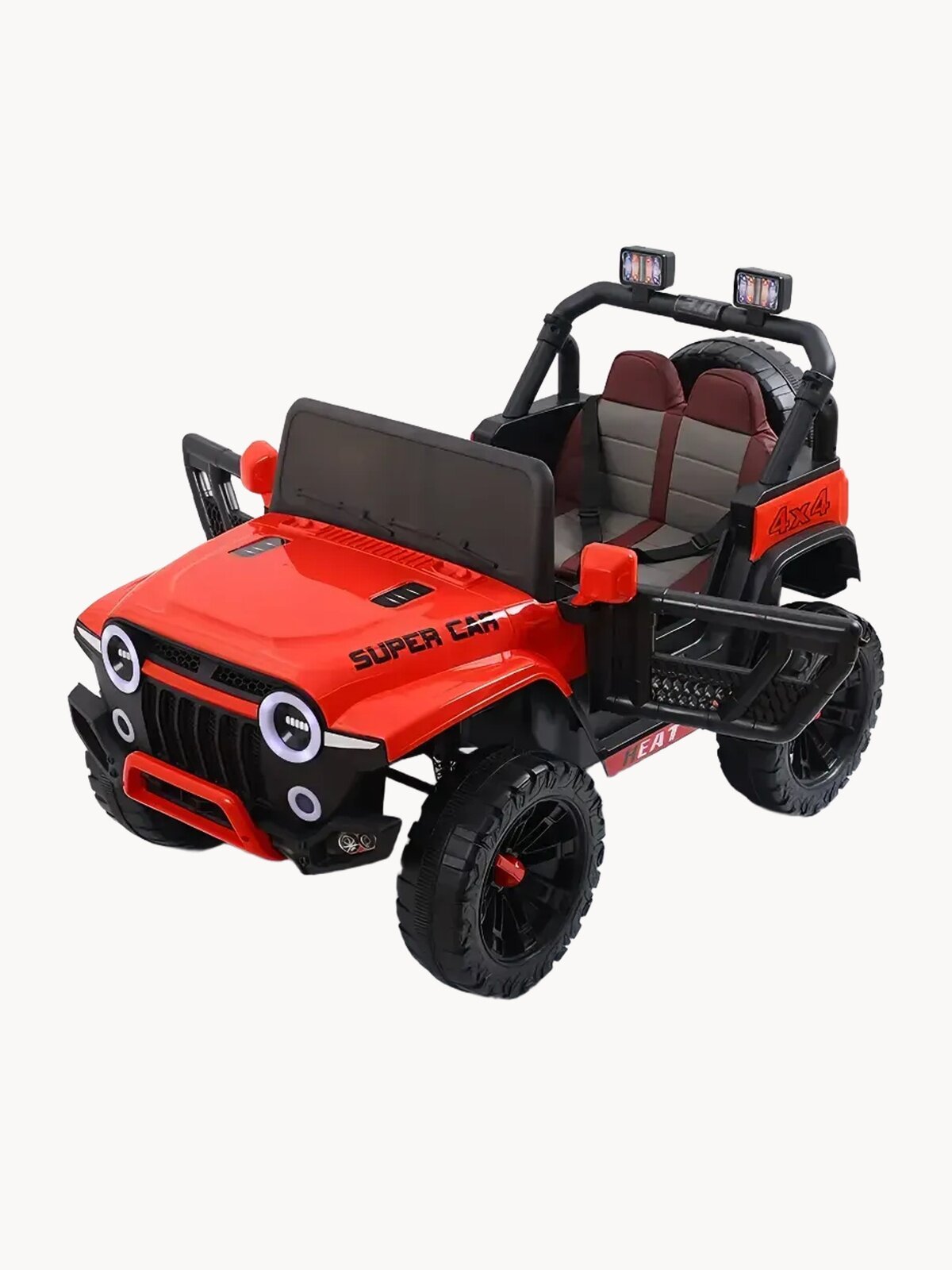 Электромашина для детей с пультом управления, двухместный джип для детей, аккумулятор 12V, 2WD