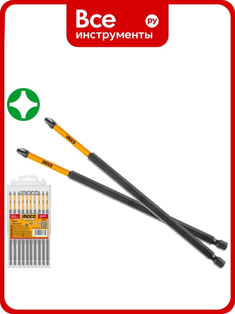 Набор ударных бит INGCO PH1 10 шт 250 мм INDUSTRIAL SDBIM11PH1103