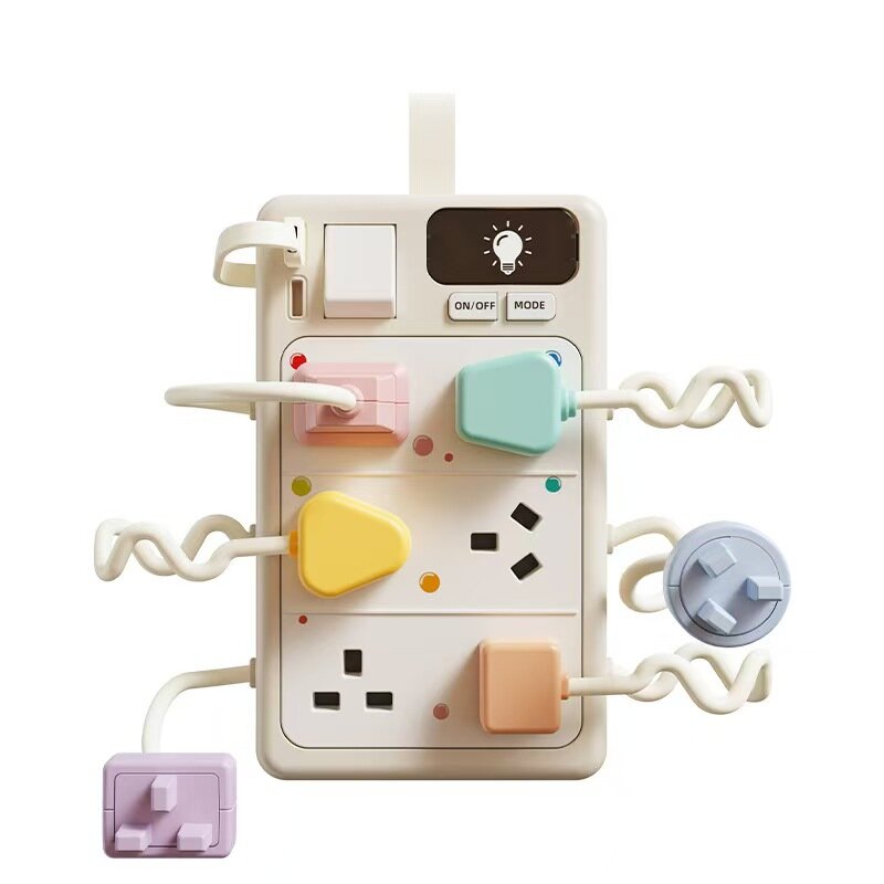 Бизиборд развивающий для малышей SOCKETS, развивающая игрушка для новорожденных, интерактивная игрушка для детей