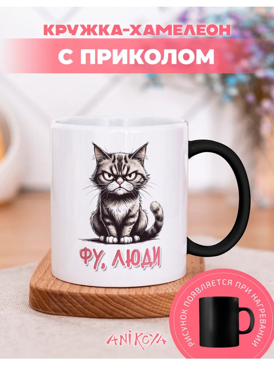 Кружка подарочная хамелеон мем кот