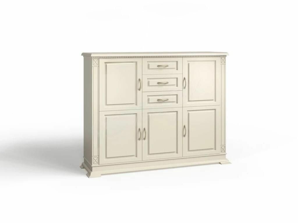 Комод Верди №166 из Массива сосны, 3 ящ, 150х45х120 см, классический орех 2