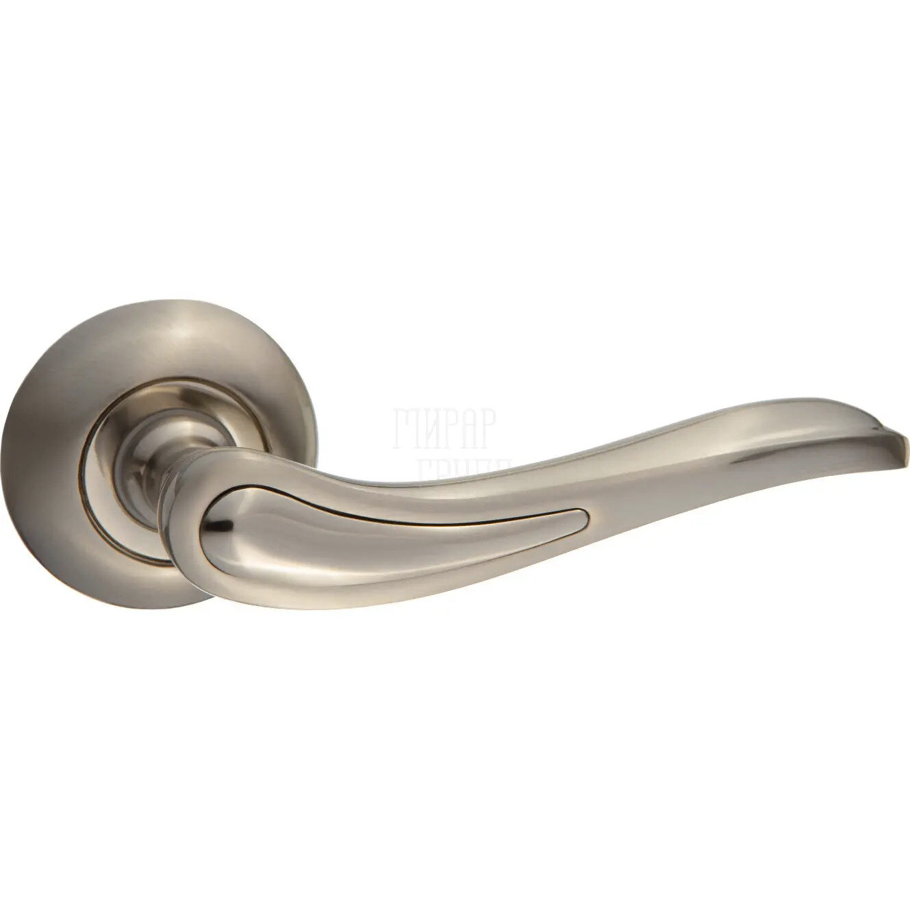 Дверные ручки Puerto (Пуэрто) INAL 517-08 на круглой розетке матовый никель + никель