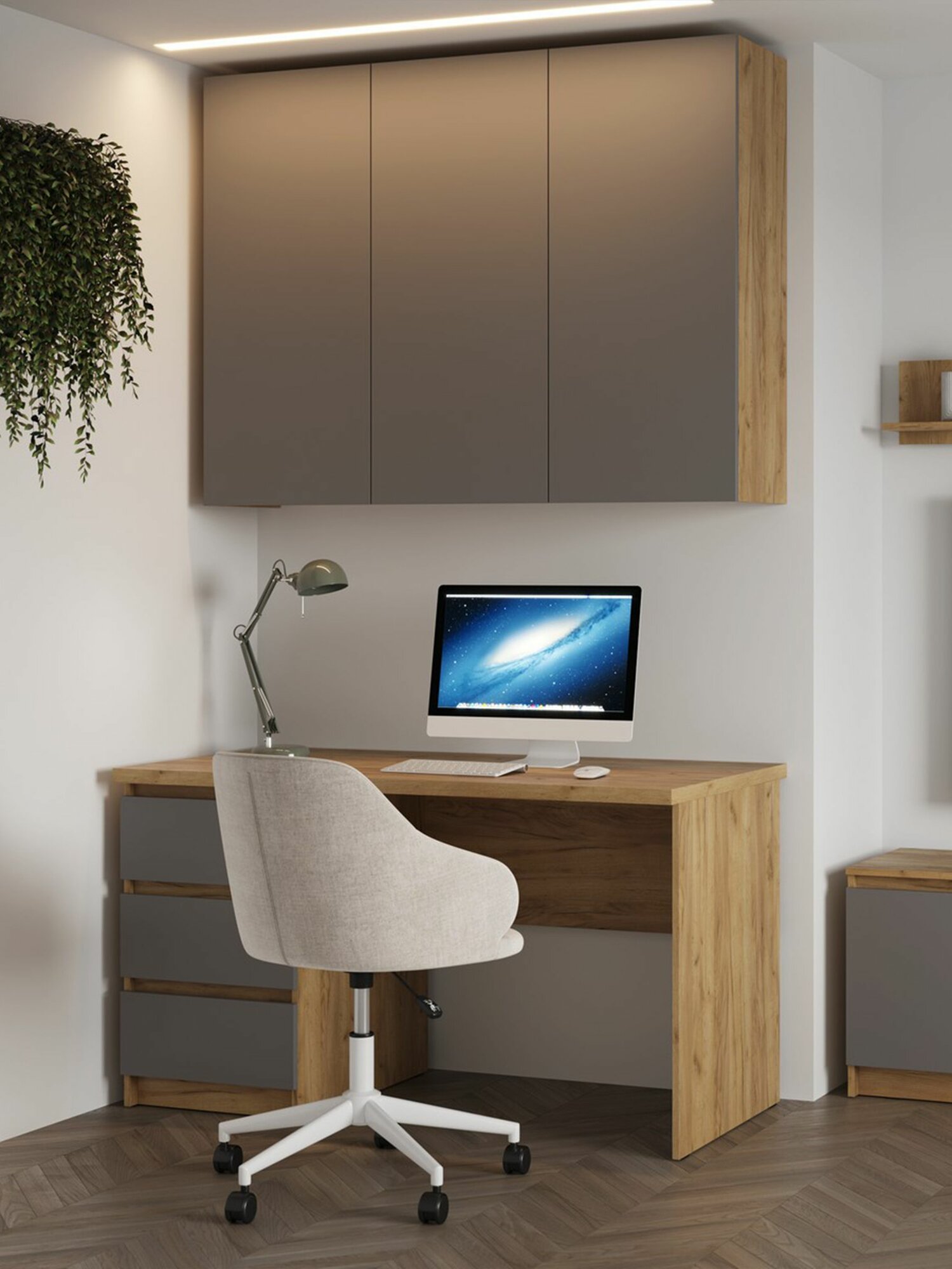 Стол письменный "Бостон" СП-001 (Серый шифер / Дуб крафт золотой)