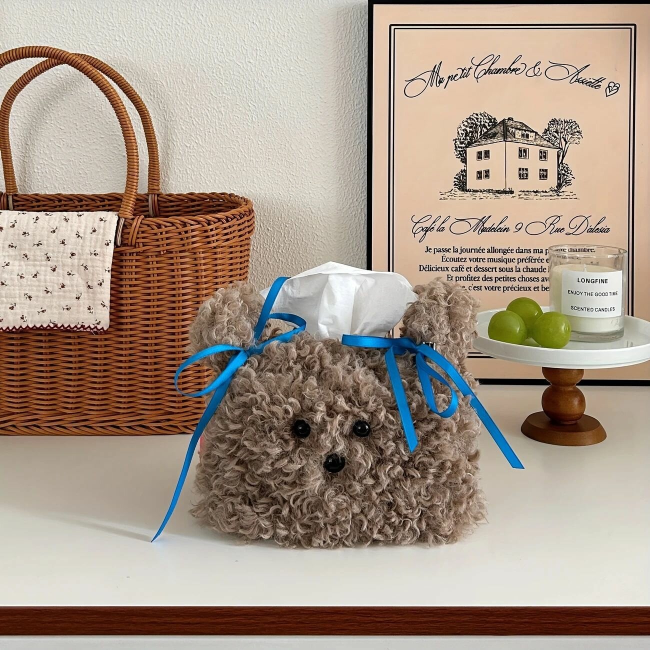 Салфетница , Коробка для салфеток, коричневый,1 шт. Настольная коробка для салфеток.