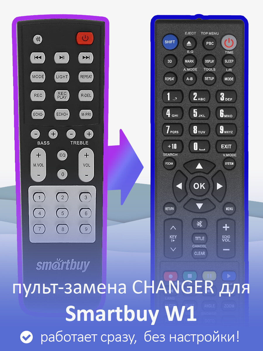 Пульт-замена для Smartbuy W1