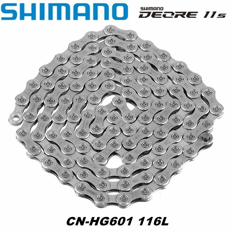 Цепь для велосипеда Shimano CN-HG601 11-скоростная, 116 звеньев, Hyperglide, Sil-Tec, дорожная, сверхузкая