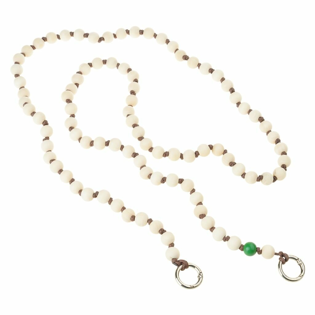 Брелок, Цветные деревянные бусины для мобильного телефона - 6, 1 штука