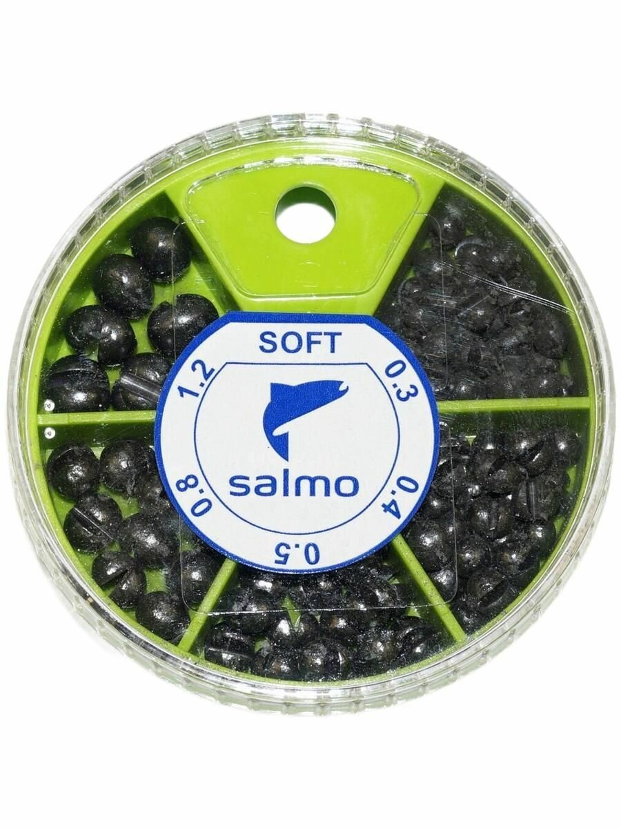 Набор грузил мягких для поплавочной ловли Salmo дробь SOFT 0.3-1.2г, набор 10шт