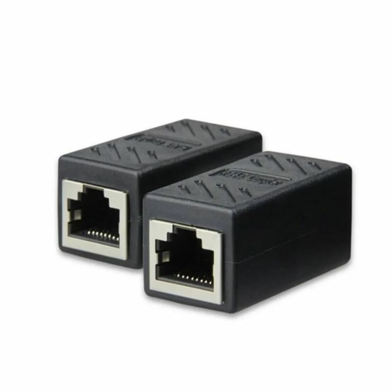Комплект из 2 соединителей RJ45 для Ethernet-кабеля, соединитель LAN, встроенный удлинитель кабеля Ethernet Cat7/Cat6/Cat5e, адаптер «мама-мама»