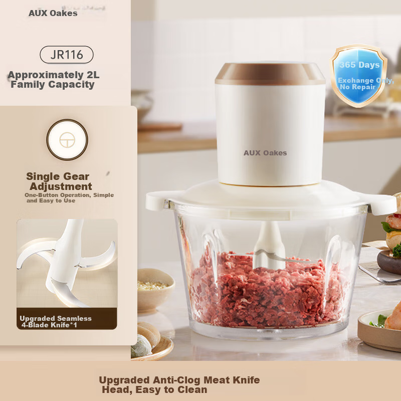 AUX Electric Meat Grinder Household Meat Mincer Meat Grinder Electric Multi-function Food Processor Meat Beater Dumpling Filling Garlic Mincer Meat Stirrer JR116