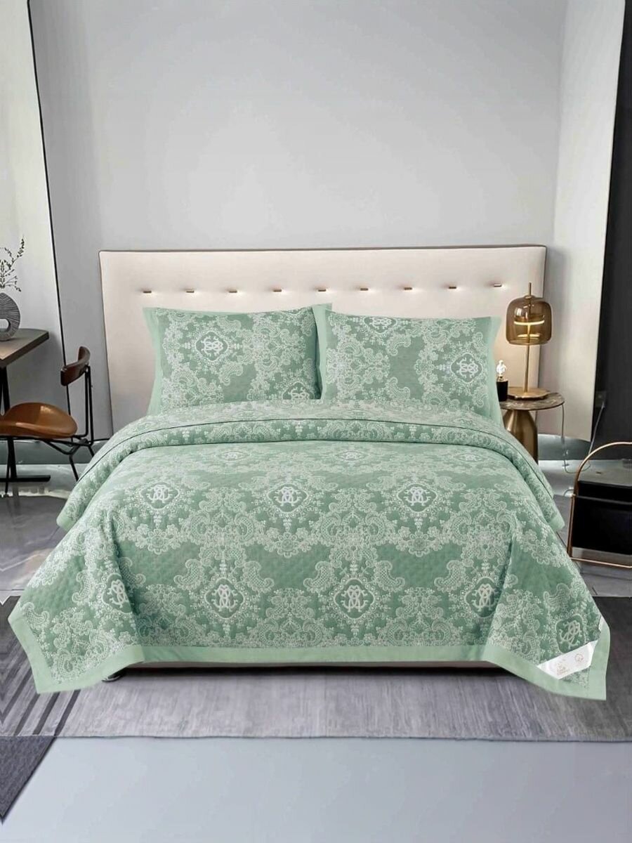 Муслиновое покрывало двустороннее с наволочками Retrouyt, полутороспальное, 160x200