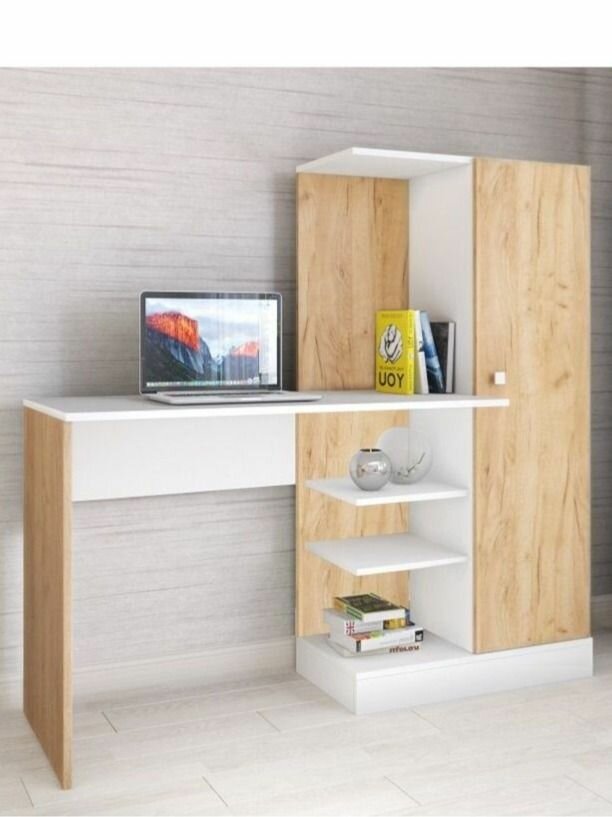 Компьютерный стол Квартет-6 от Тэкс 1350*1450*500 дуб крафт золотой/белый