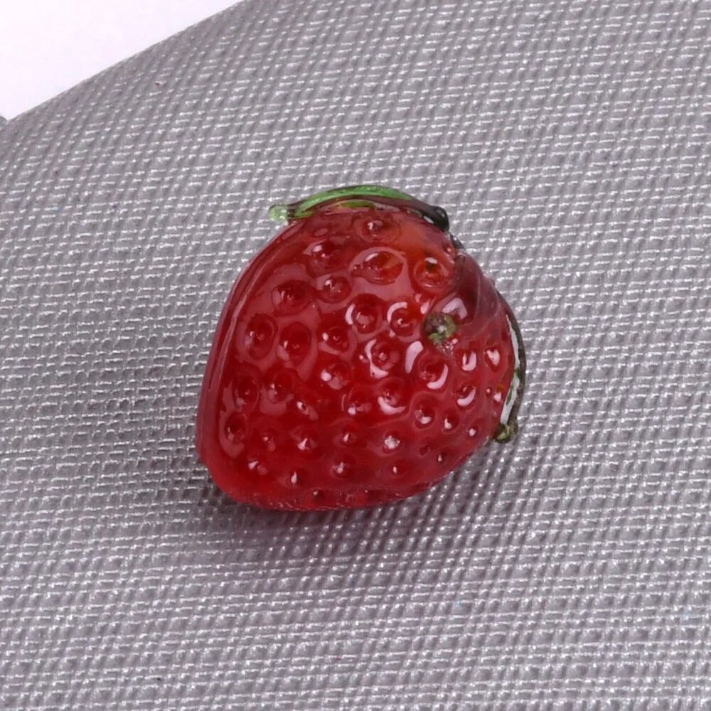 5 шт. ручная работа стеклянные бусины клубника Orbelle 15x13 мм Red