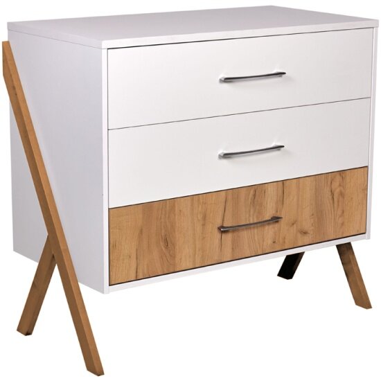 Комод Polini kids Porto 2200, белый-дуб крафт золотой