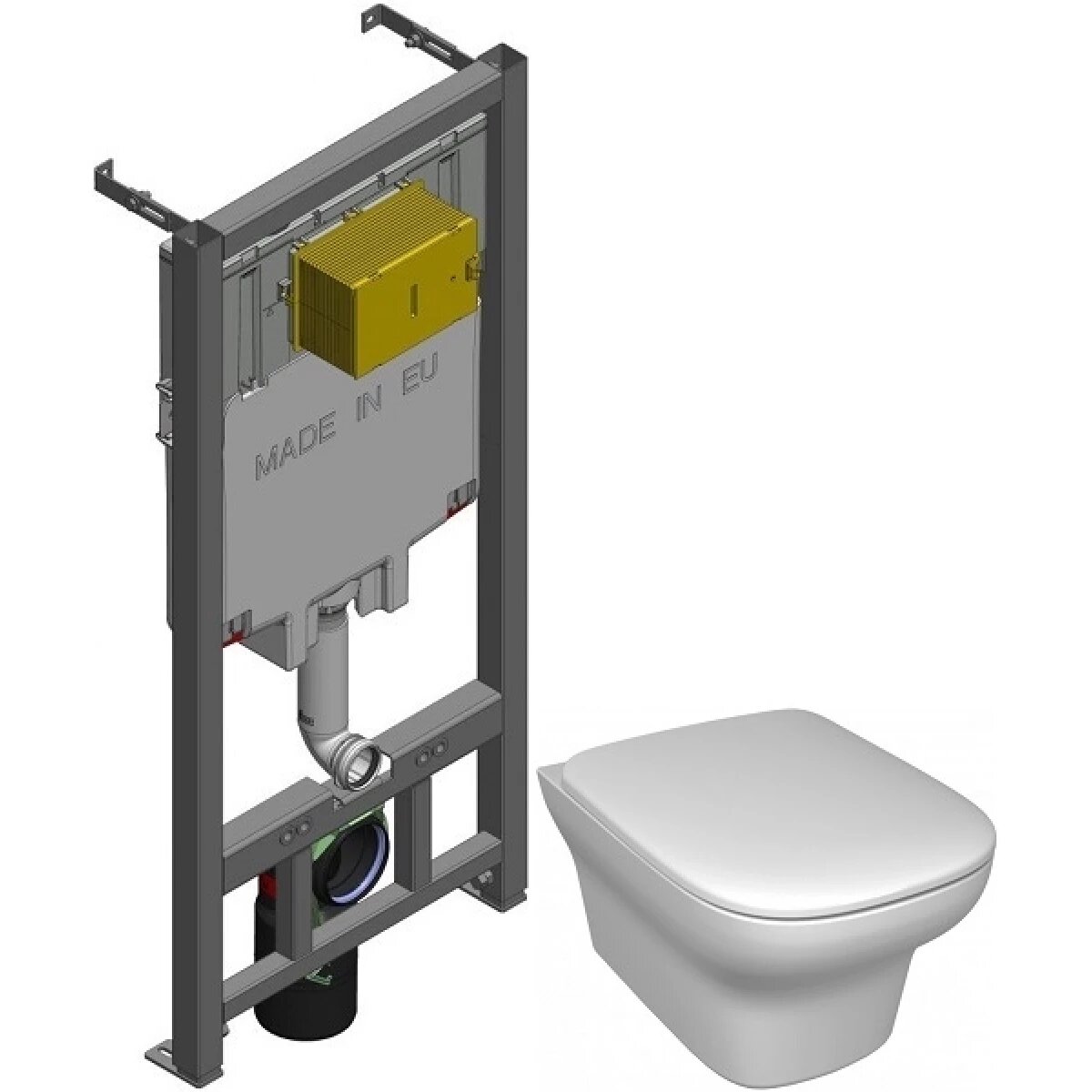 Комплект унитаза с инсталляцией Jacob Delafon Vox E21772RU-00 с сиденьем микролифт без клавиши смыва