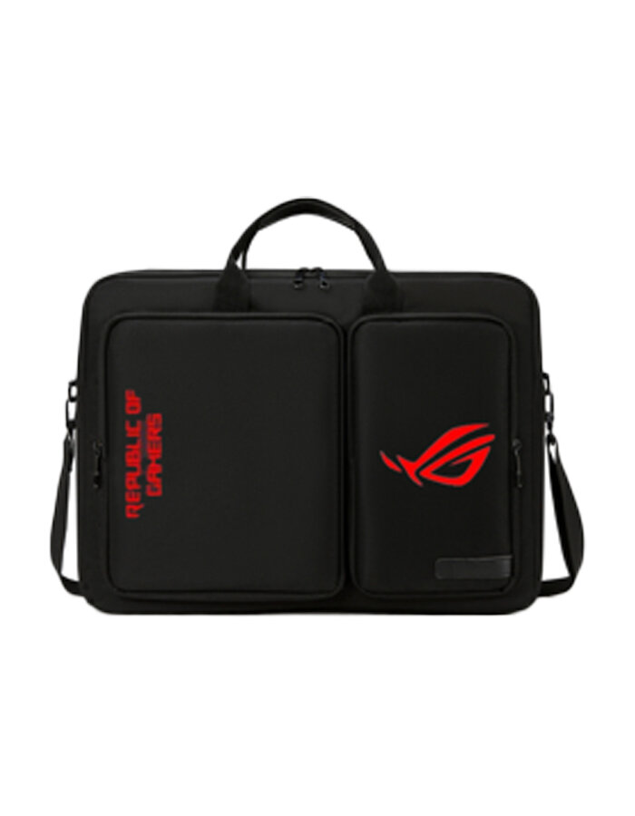 Игровой рюкзак ASUS ROG для ноутбуков размером от 13 до 18 дюймов (черный рюкзак с красным логотипом), оснащенный подушкой безопасности.