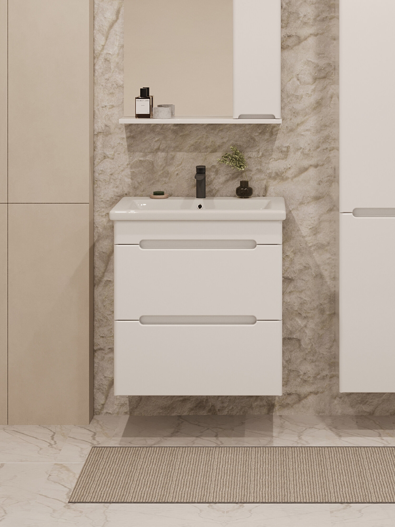 Тумба подвесная без раковины Vannika Flavia 50 для ванной комнаты, белая