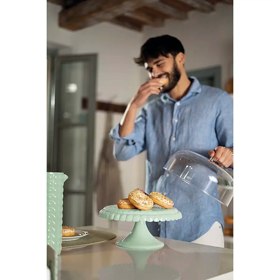 Блюдо для торта с крышкой tiffany, D30 см, зеленое