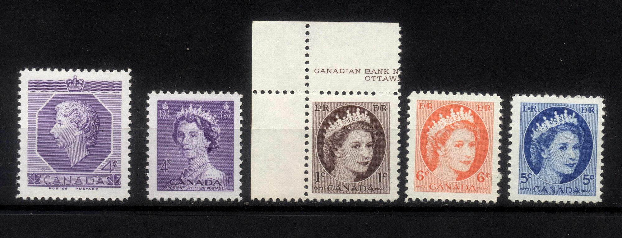 Марки Канады 1953-54 г. г. Стандарт. Чистые**, смотри описание