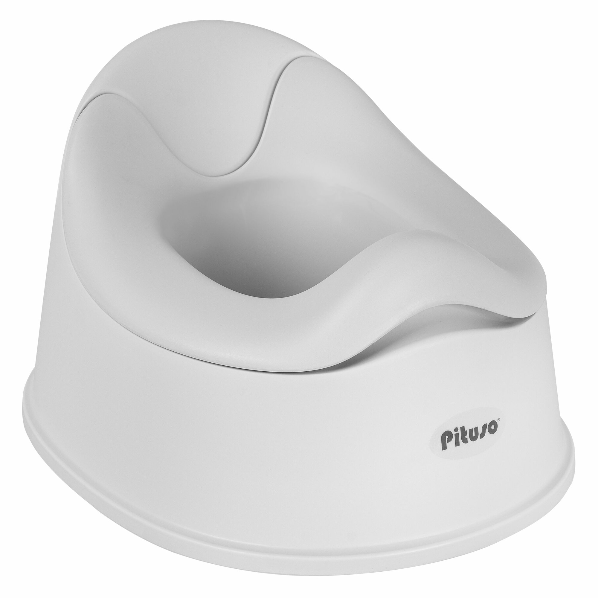 Детский горшок Pituso Simple, спинка, съемный резервуар, унисекс, серый, пластик