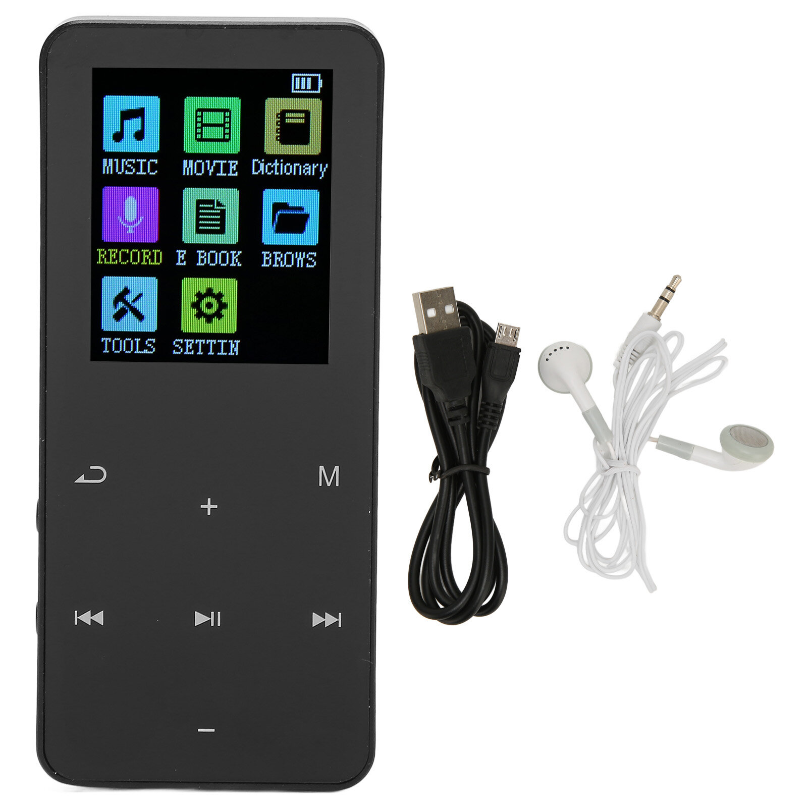 MP3 Player Bluetooth 5.0 HiFi Lossless Built in HD Speaker Pocket Music with FM Radio Electronic Book Alarm Clock