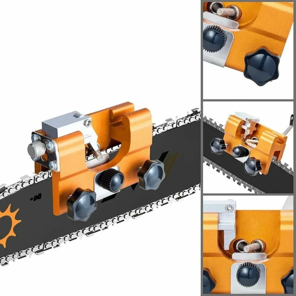 Точилка для цепей бензопил, ручная, портативная, алюминий, сталь