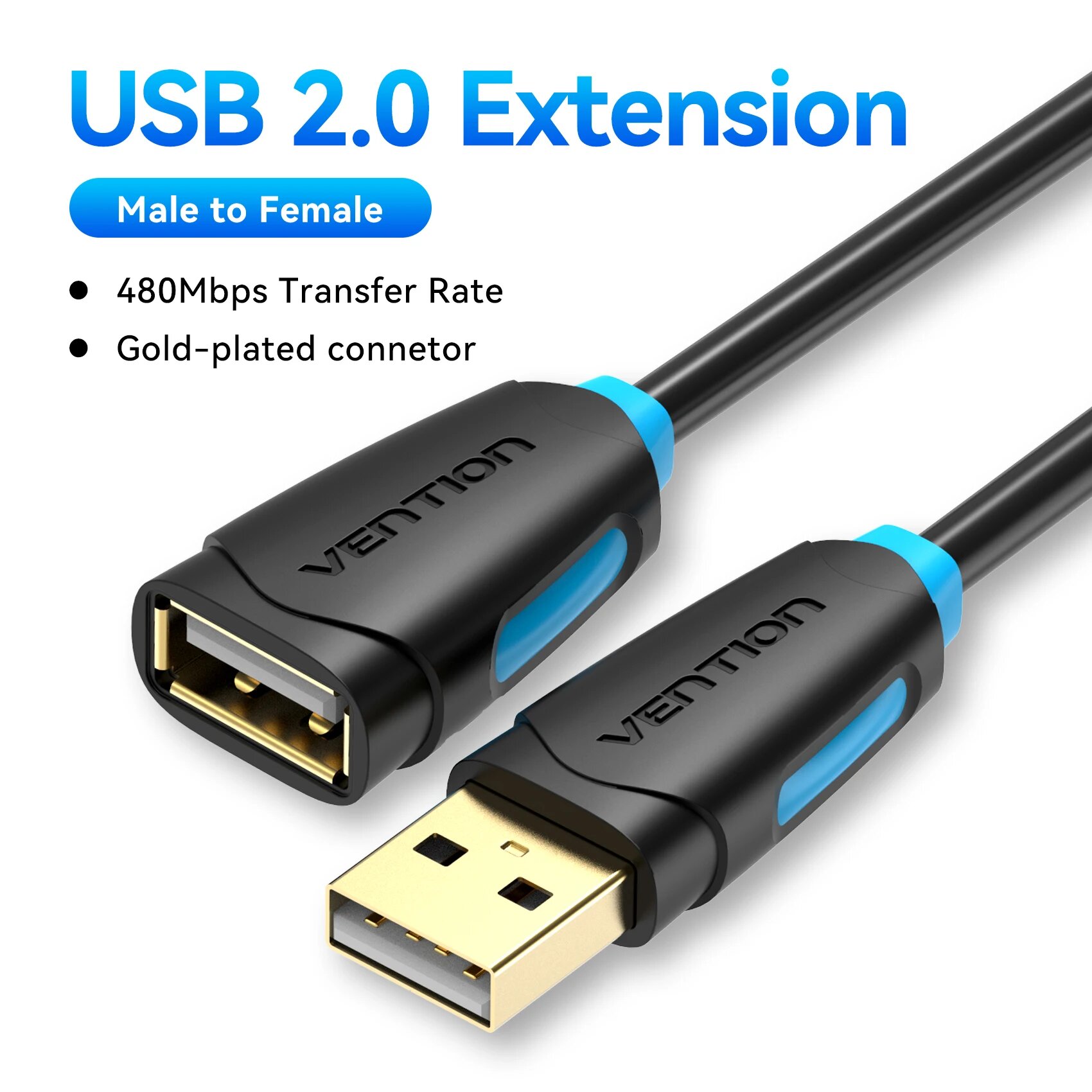 Vention USB удлинитель 3.0-2.0 1m, USB 2.0 Cable