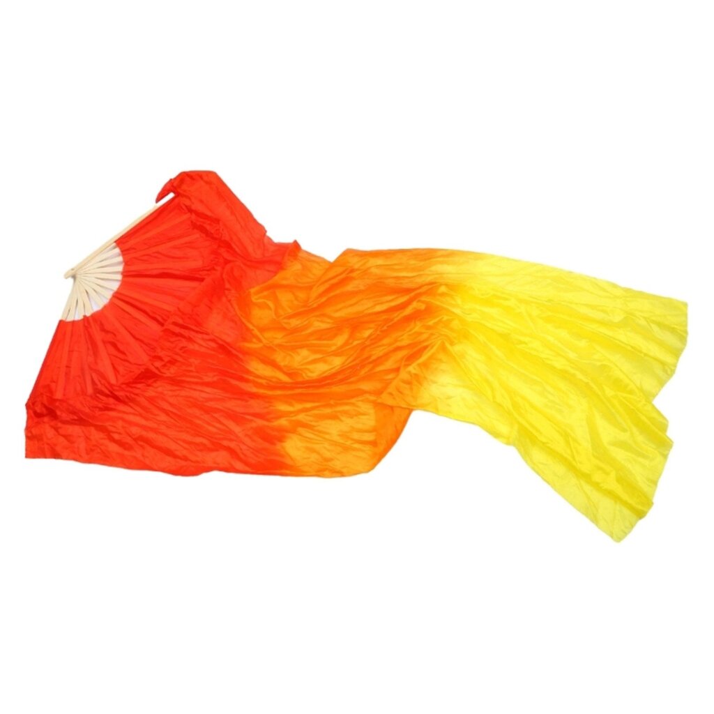 Легкий веер для танца живота из искусственного шелка, гибкий бамбуковый длинный веер для выступлений и тренировок