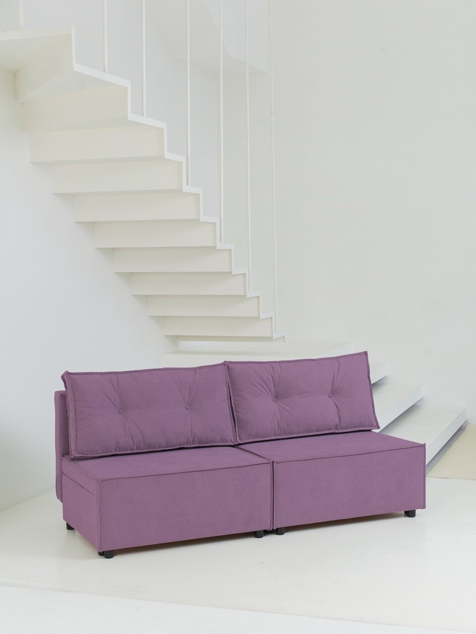 Диван CITYHD Цюрих, раскладной, двухспальный, еврокнижка, сиреневый, велюр