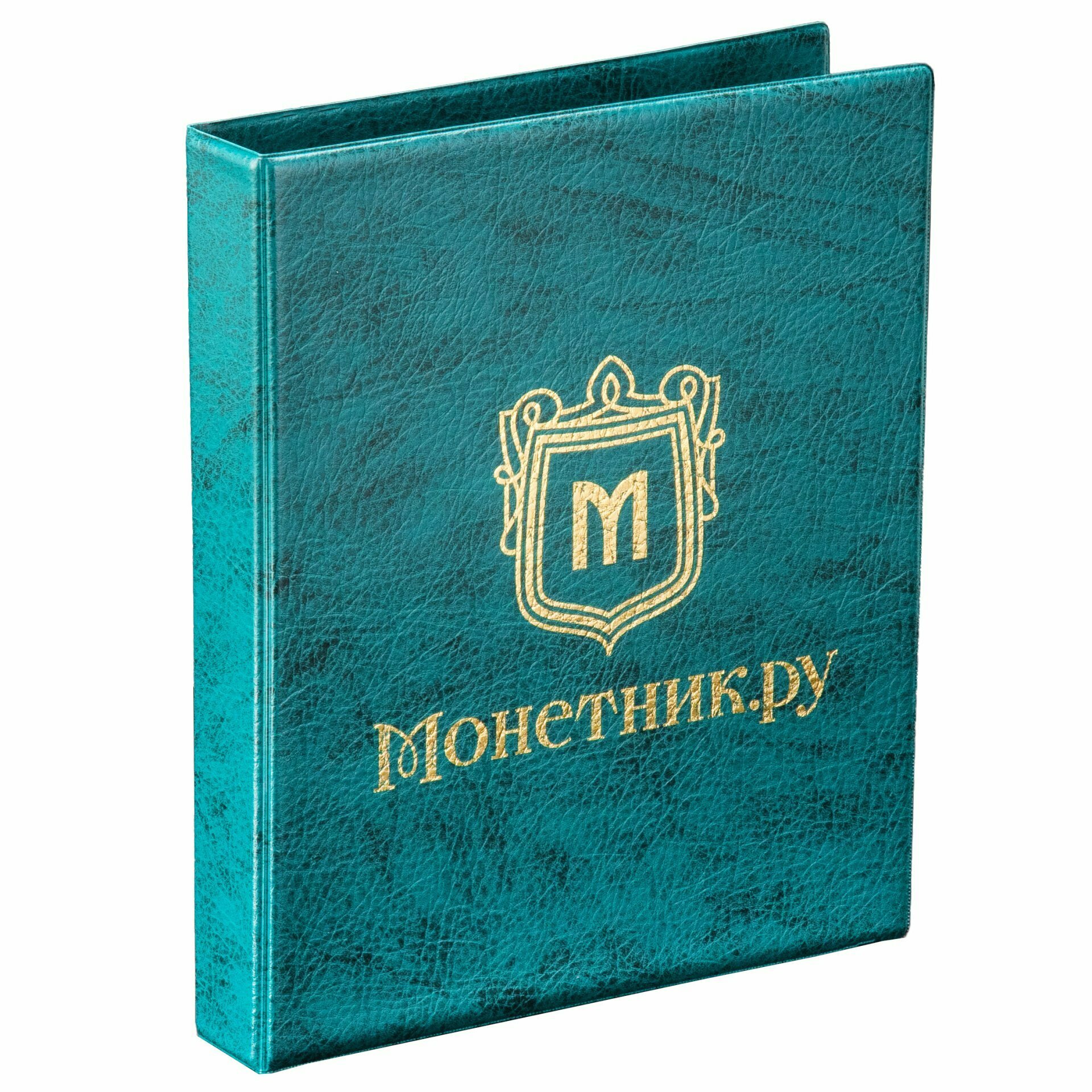 Папка на кольцах формата OPTIMA "Монетник ру" зелёная