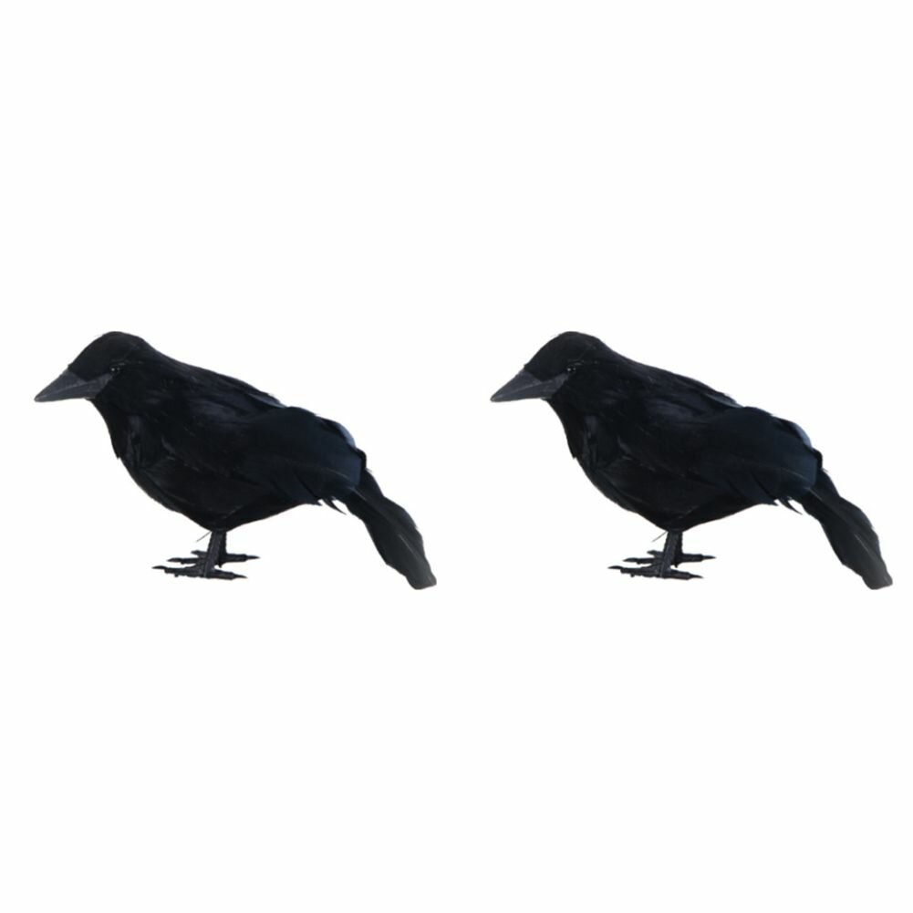 Искусственная статуэтка ворона для Хэллоуина, реалистичный декор для дома, вечеринок и тематических украшений