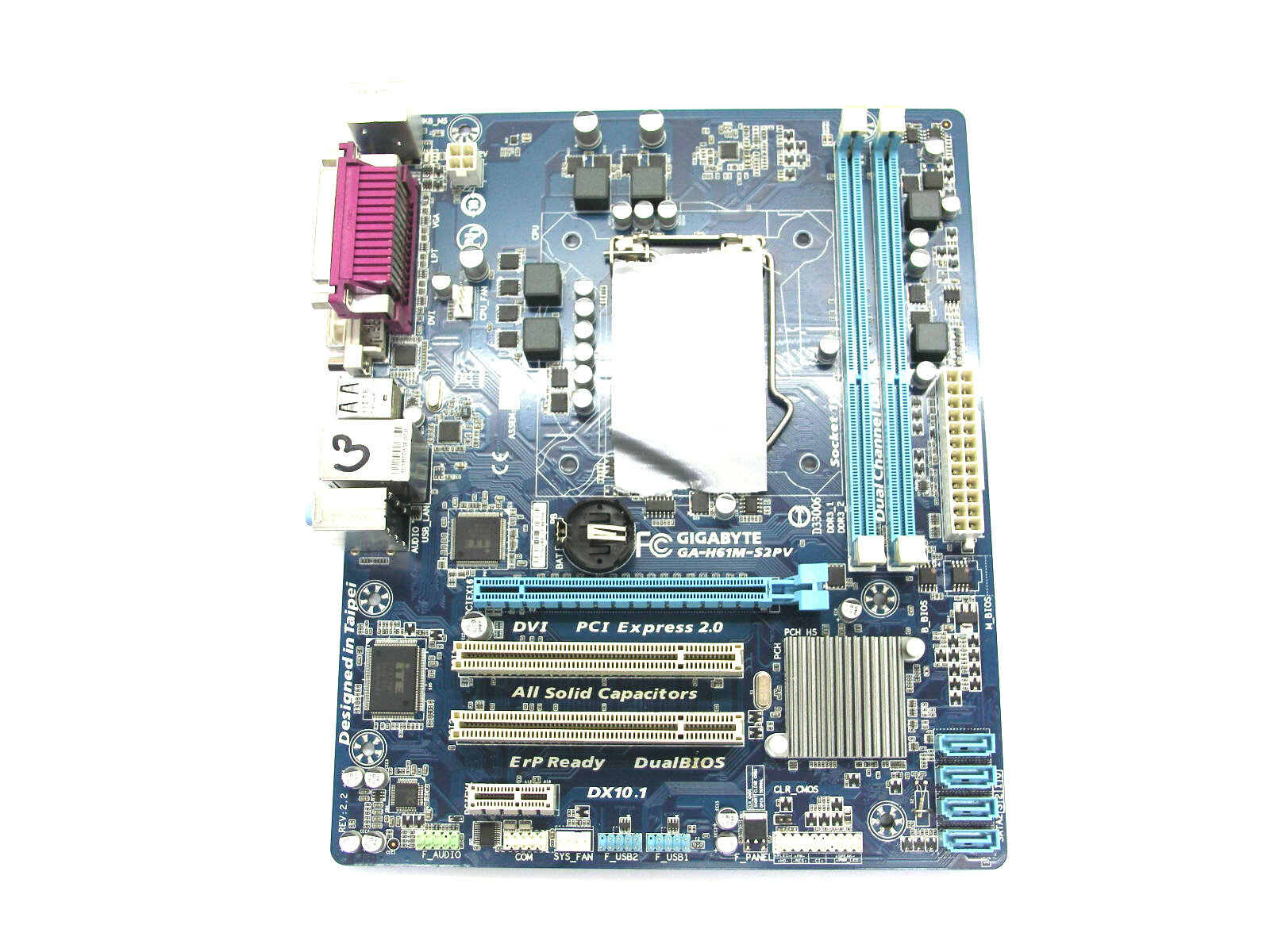 Материнская плата S-1155 Gigabyte GA-H61M-S2PV rev. 2.2 H61/2xDDR3/SVGA/DVI/GbLAN/Sb/mATX