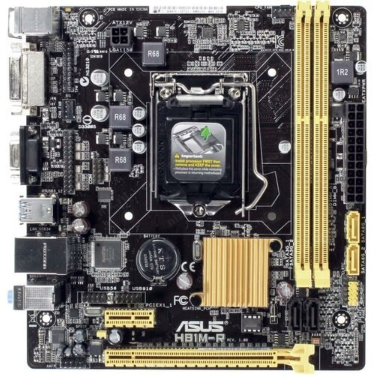 Материнская плата ASUS H81M-R/C/SI LGA 1150 PCI-E Dsub+DVI GbLAN SATA MicroATX 2DDR3 Б/У