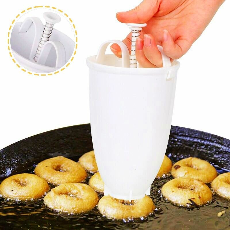 Форма для пончиков ручная с дозатором теста, удобная и компактная для домашней выпечки, приготовления десертов и блинчиков