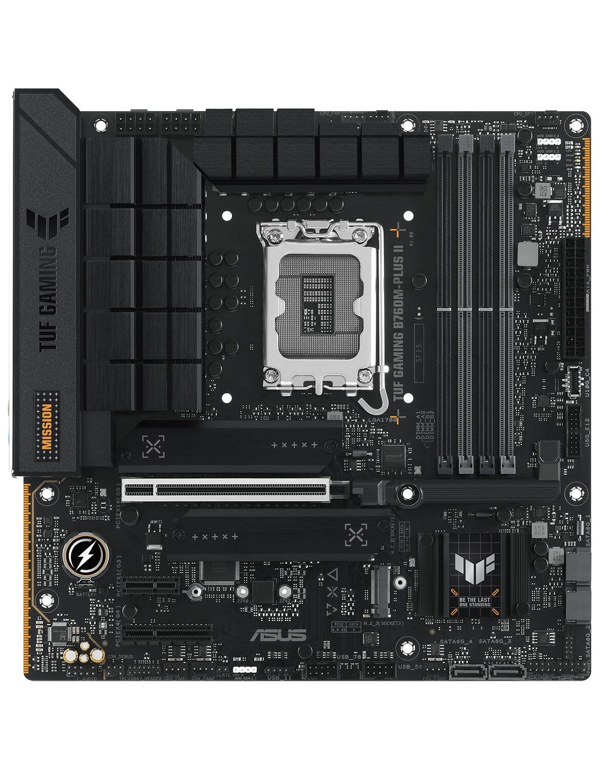 Материнская плата mATX ASUS TUF GAMING B760M-PLUS II (LGA1700, B760, 4*DDR5, 4*SATA 6G RAID)