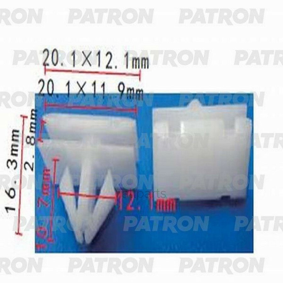 PATRON P37-1159 Клипса пластмассовая Chevrolet, GM применяемость: молдинги